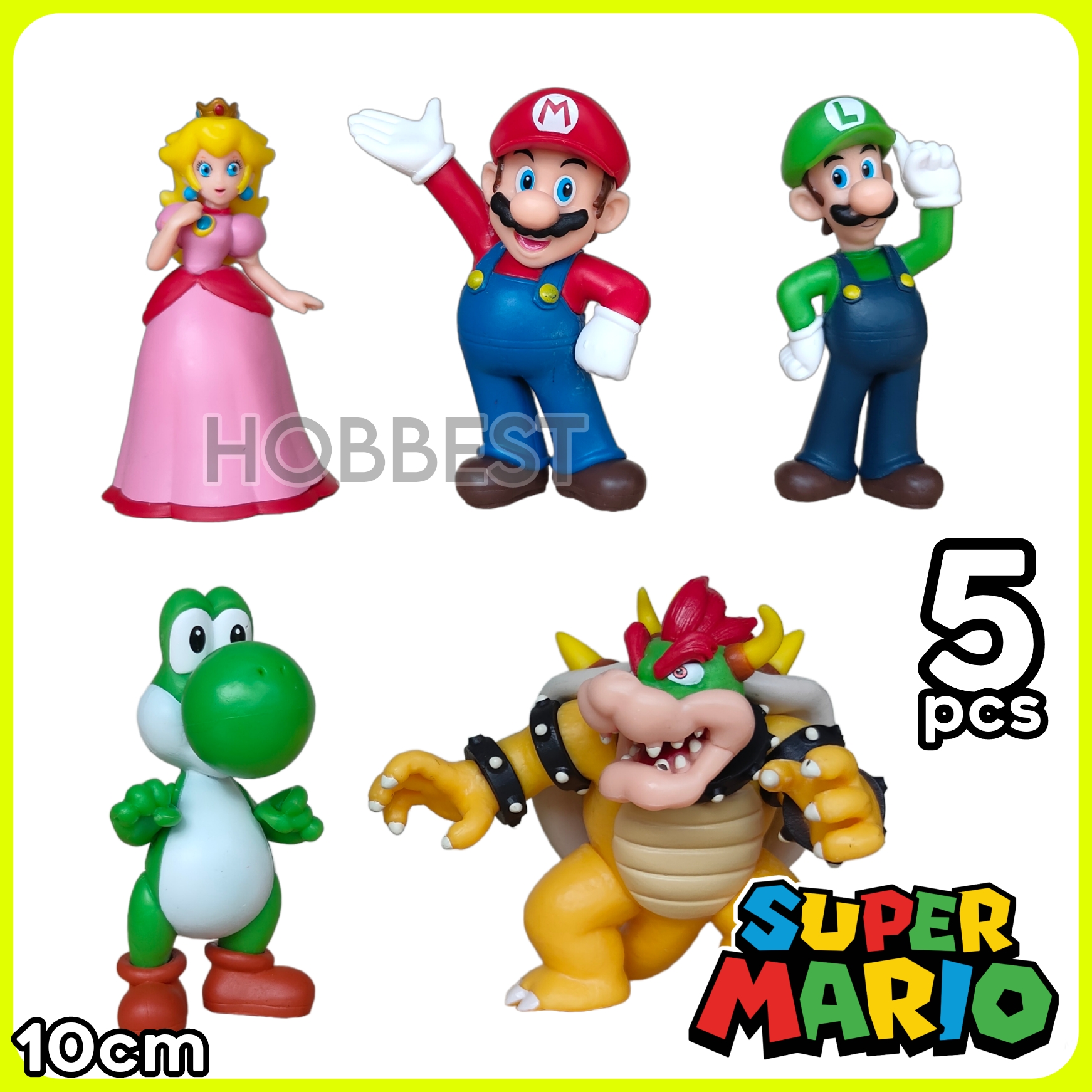 Action Figure SUPER MARIO BROS isi 6 pcs - Miniatur Topper Kue Pajangan ...