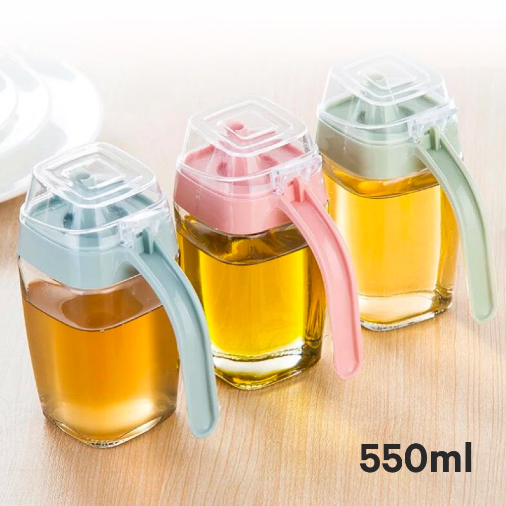 Botol Minyak Serbaguna Seasoning Glass Jar Multi Warna - Kotak 550 ml ...