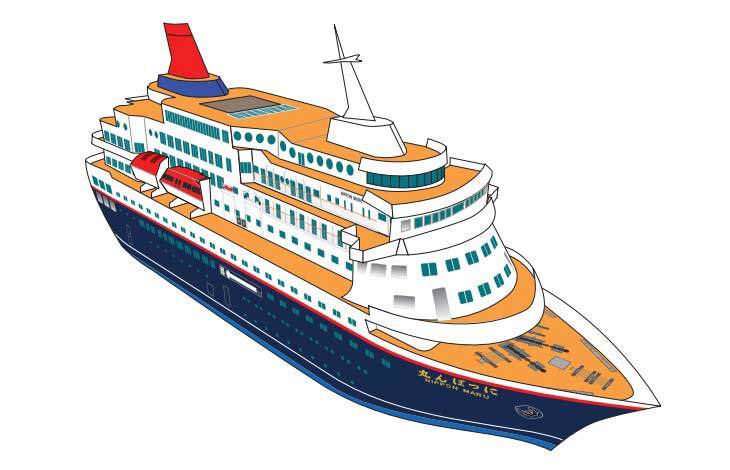 DIY Papercraft Lembar Kertas Pola Kapal Pesiar Nippon Maru Cruise Ship ...