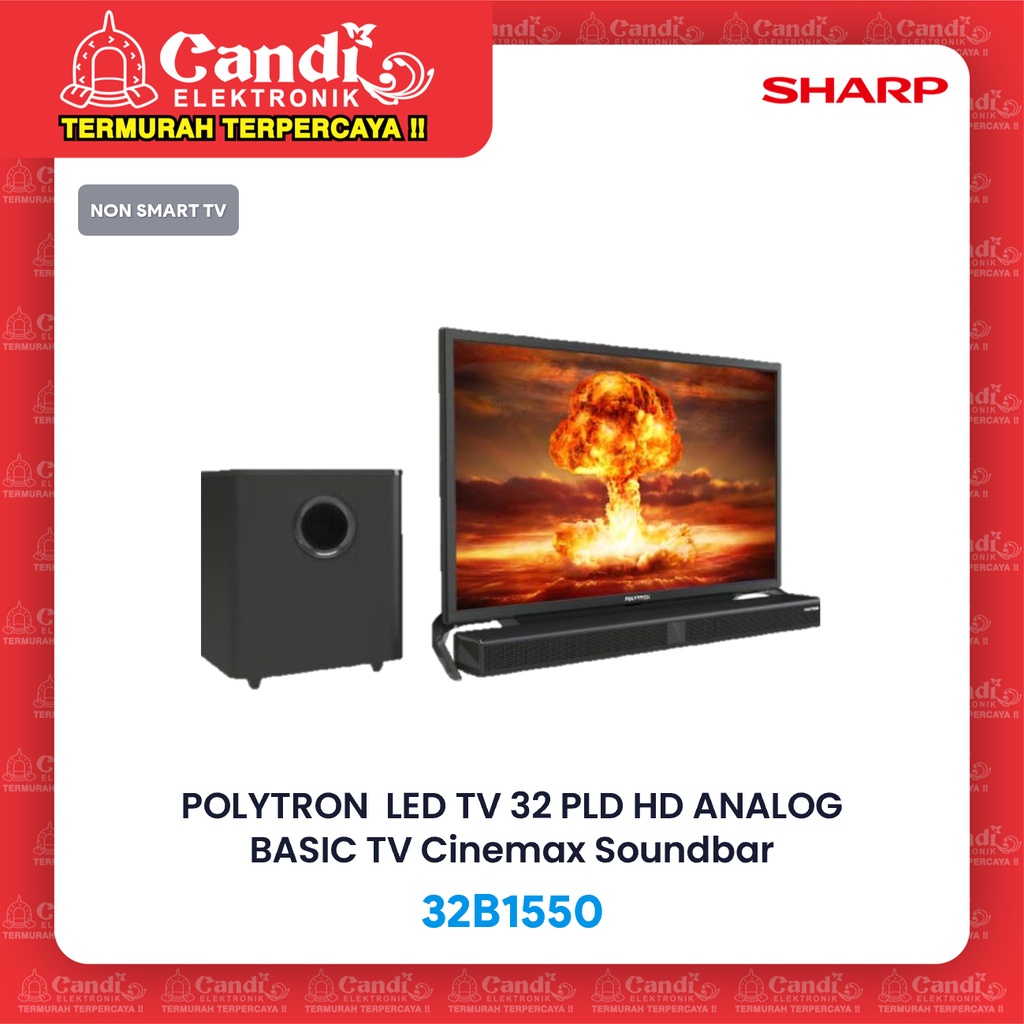 POLYTRON LED TV 32 PLD 32B1550W HD ANALOG BASIC TV Cinemax Soundbar ...