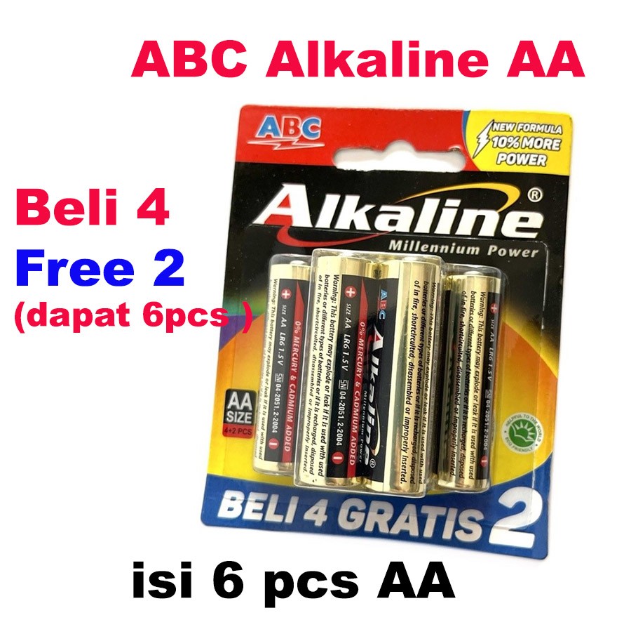 Baterai AA 6 pcs Alkaline ABC Size AA (A2 / LR6) - 6 pcs Battery ... Baterai AA 6 pcs Alkaline ABC Size AA (A2 / LR6) - 6 pcs Battery ...