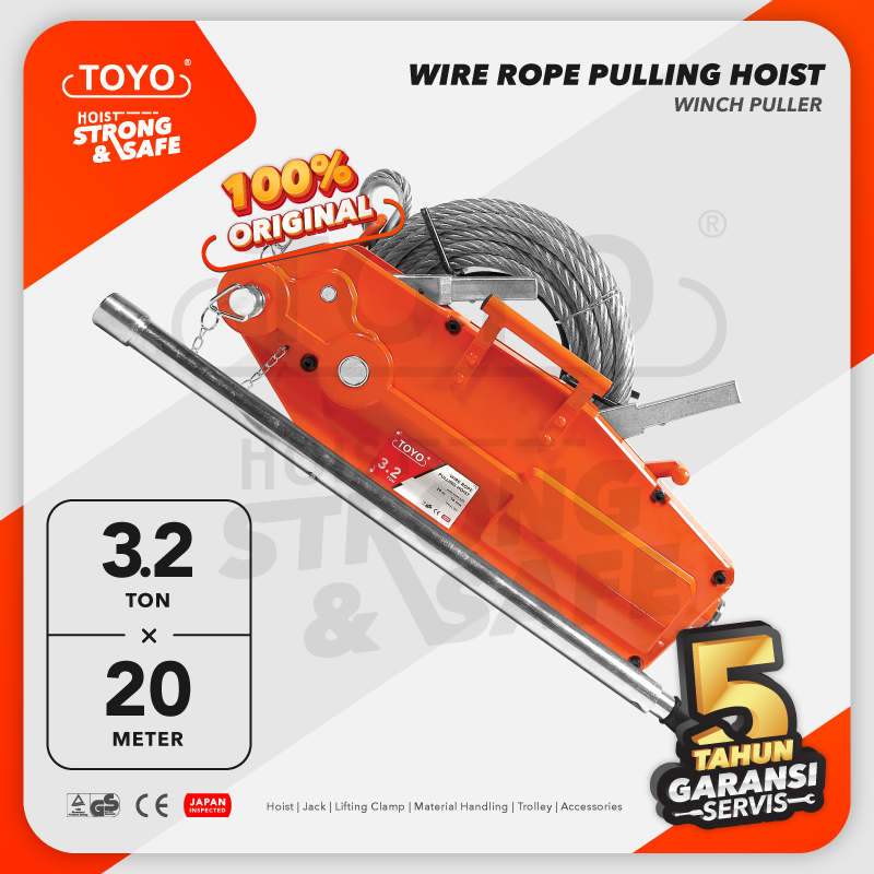 TOYO Wire Rope Pulling Hoist / Tirfor 3.2 Ton x 20 Meter | Lazada Indonesia