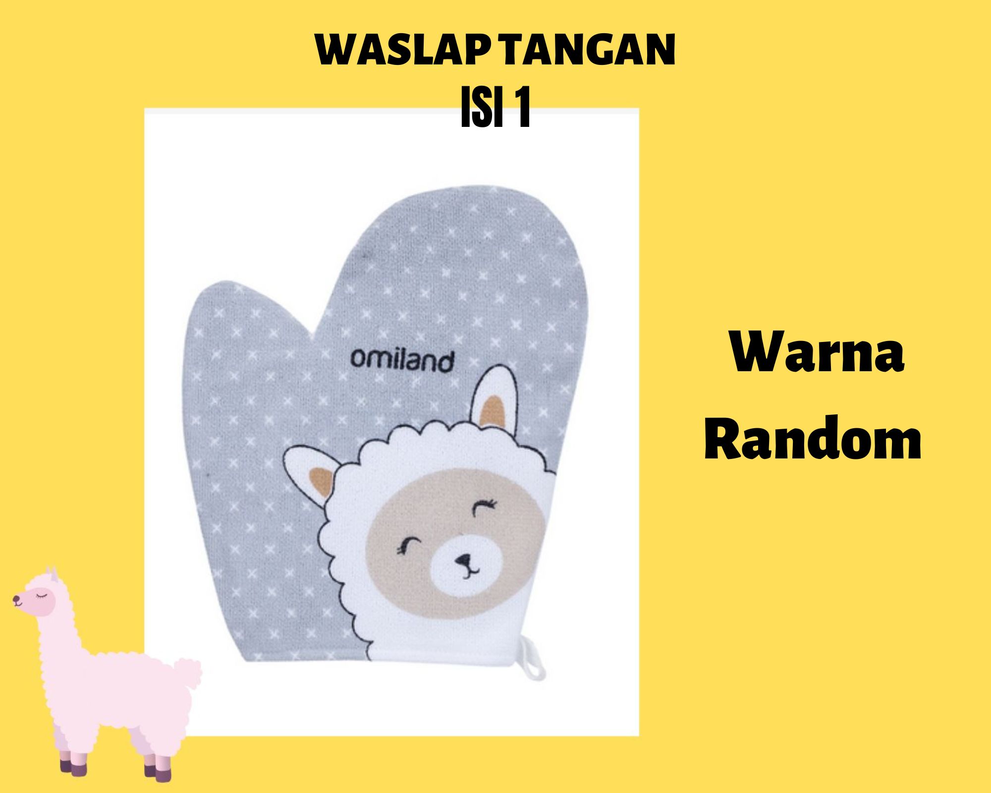 Omiland Waslap Tangan / Waslap Kotak Lap Mandi Sloth Alpaca Series ...