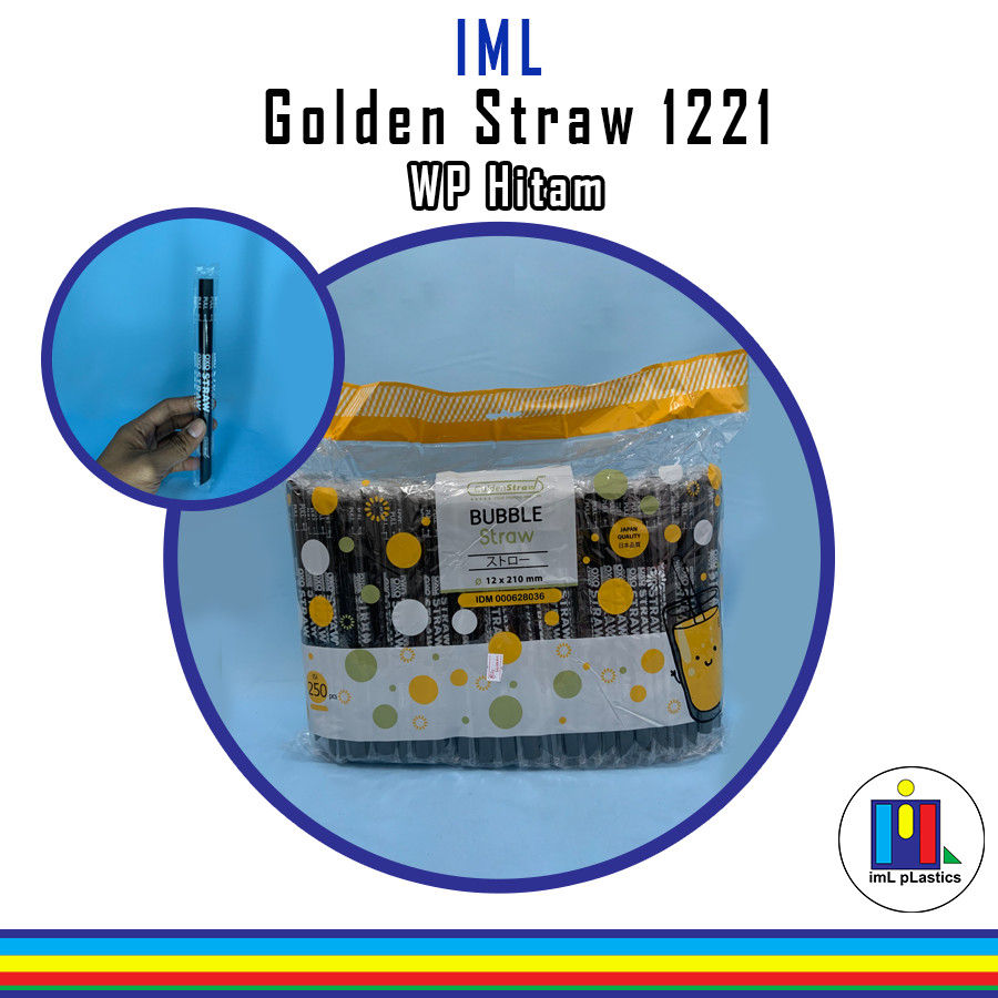 Sedotan Hitam Golden Straw 1221 BOBA Bungkus Plastik Higienis - 250pcs ...
