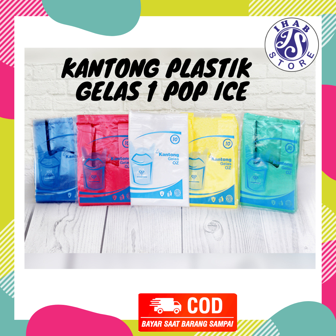 Kantong gelas pop ice [isi 65] - Kresek Gelas Boba - Kantong gelas isi ...