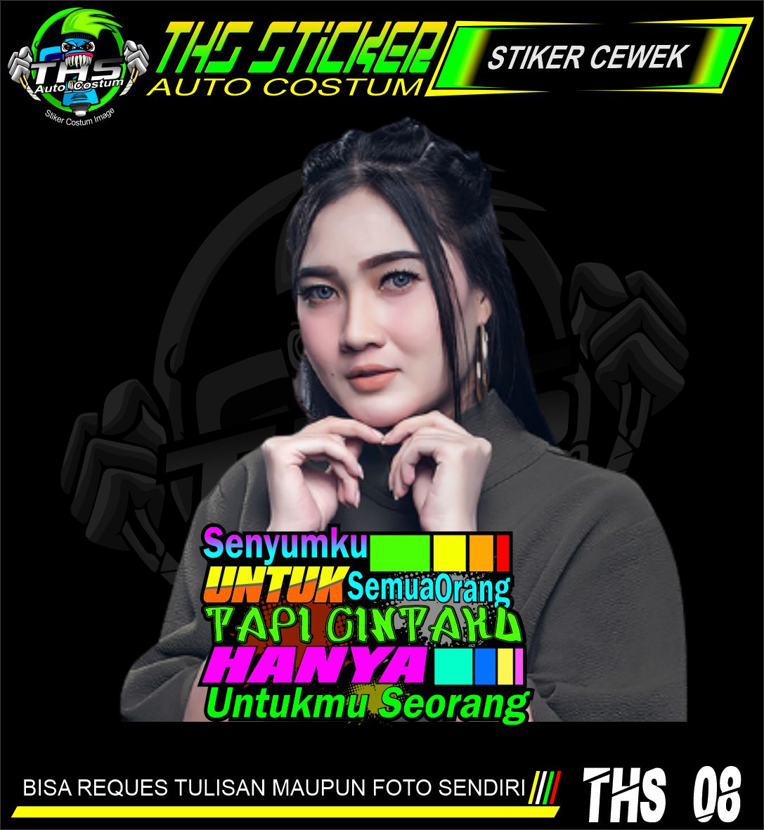 Stiker Cewek Cantik Vector Ukuran Bisa Request Custom Sticker Variasi ...