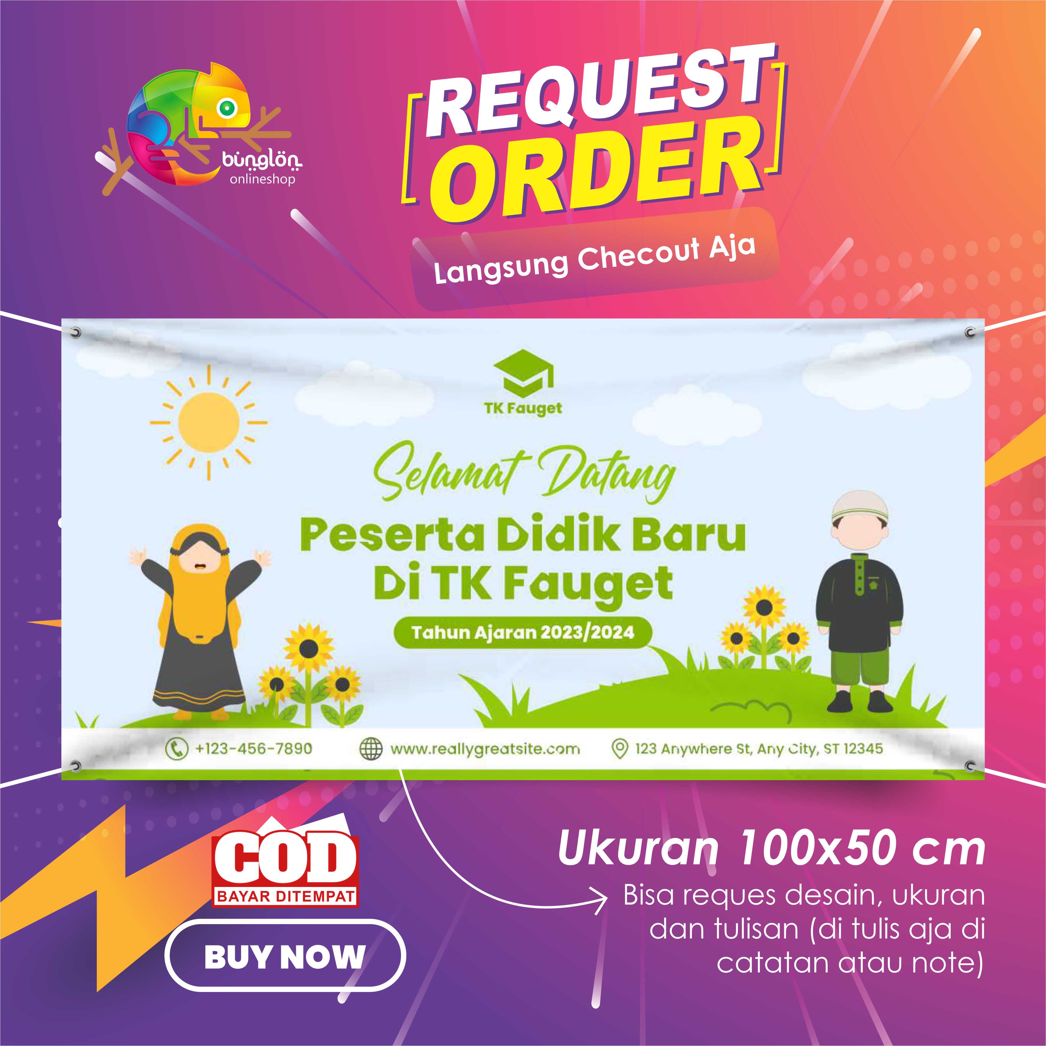 Spanduk Banner 100x50 Selamat Datang Calon Siswa Baru, Spanduk PPDB ...