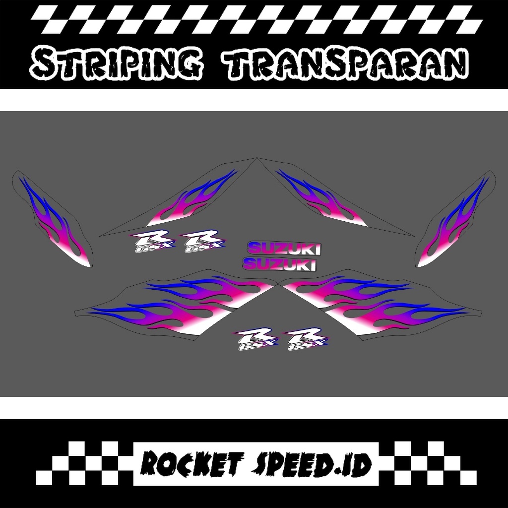 STIKER UV STRIPING GSX TRANSPARAN RAINBOW API VIRAL KEREN PREMIUM ...