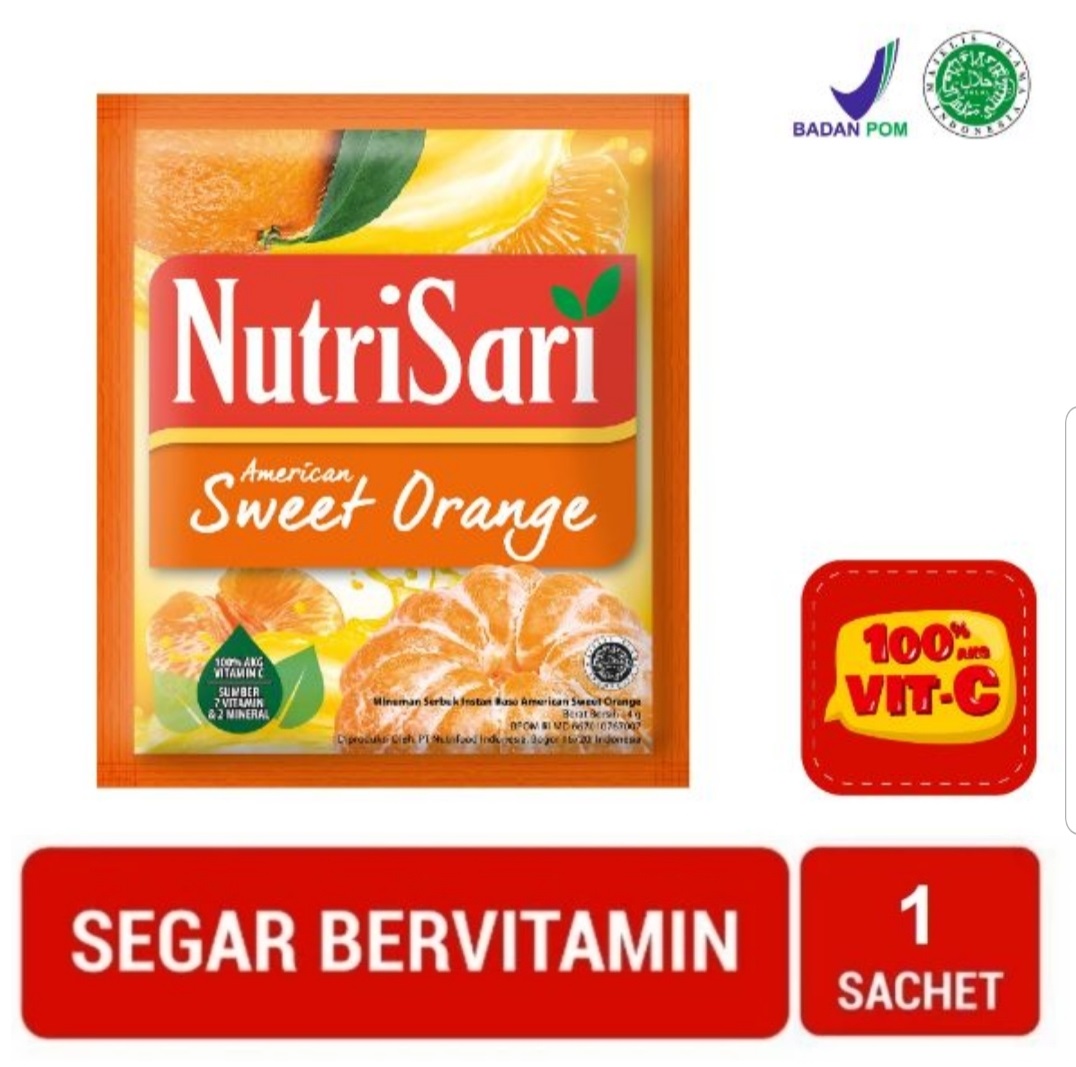 Nutrisari American Sweet Orange - Minuman Buah Vitamin C [1 Sachet ...