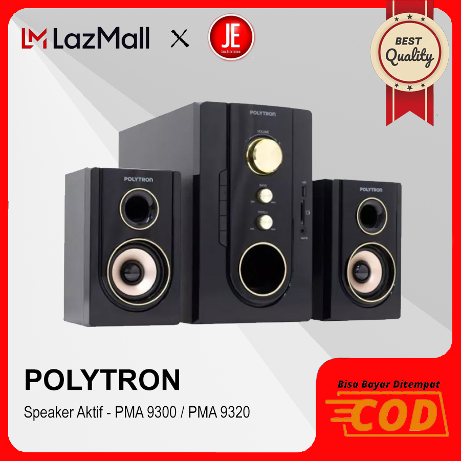 POLYTRON Sepeker multimedia Bluetooth PMA 9300 / PMA 9320 PUTIH - HITAM ...