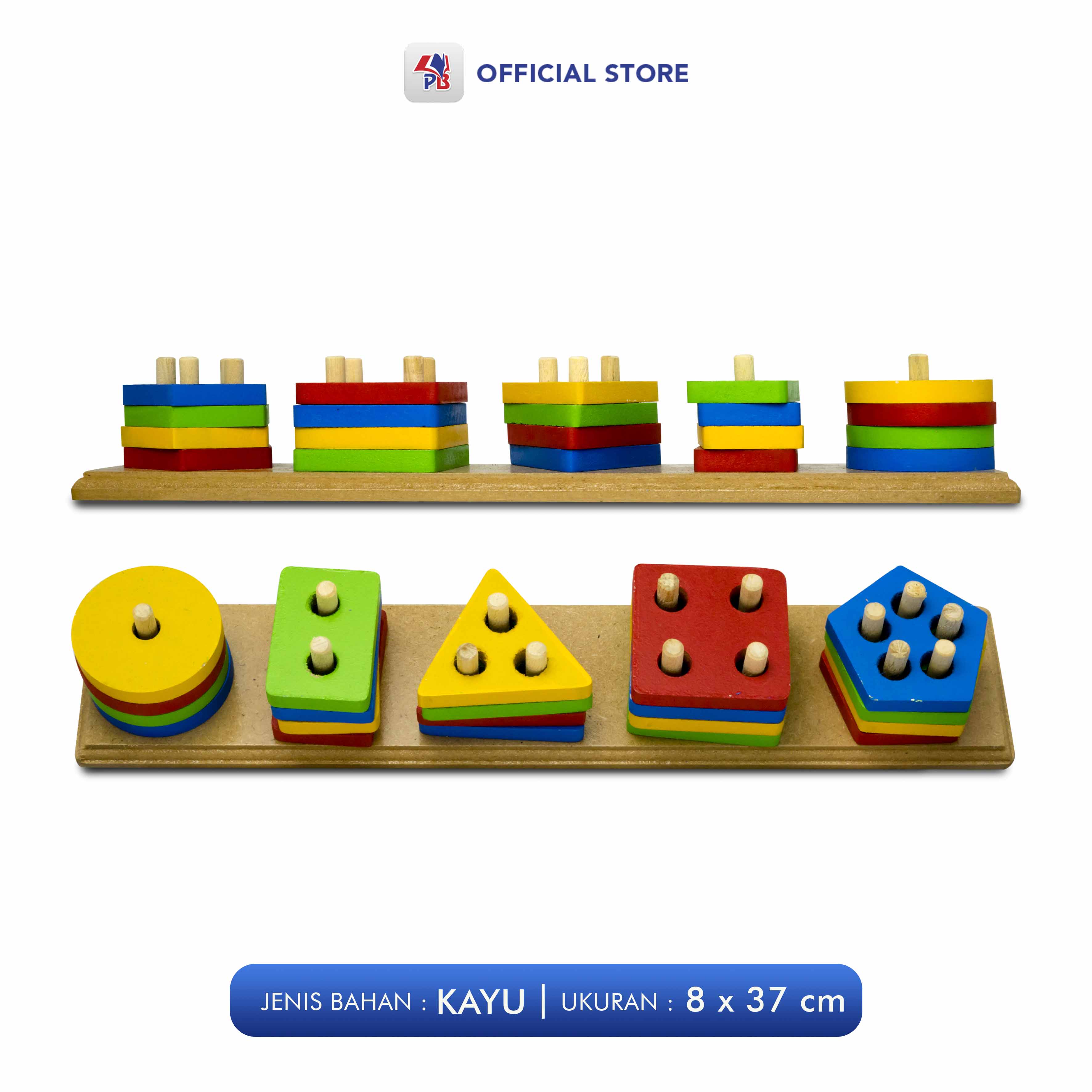 Menara Geometri Isi 5 - Mainan Kayu Edukasi Anak-Alat Peraga Edukasi ...