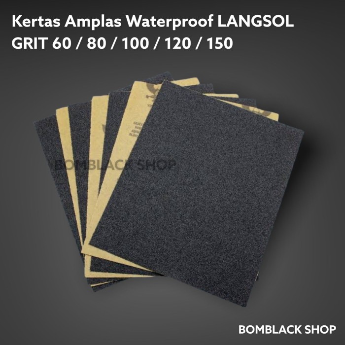 LANGSOL Amplas Kertas Waterproof Grit Grid 60 x 80 x 100 x 120 x 150 ...