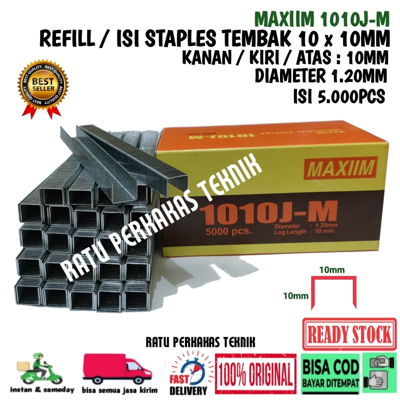ISI STAPLES TEMBAK 1010J 10mm x 10mm x 1.2mm ISI ULANG STAPLES 10 MM ...