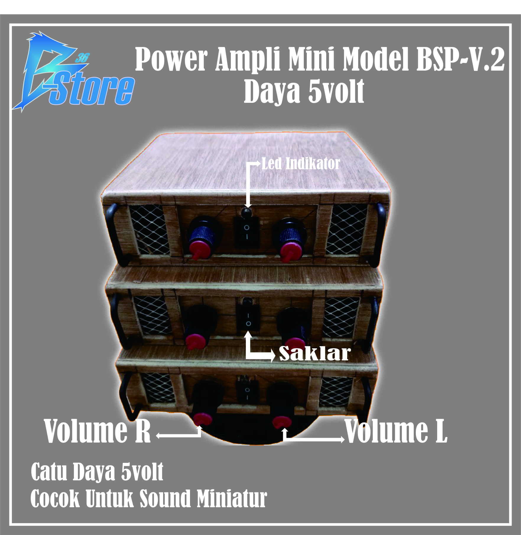 Power Ampli Mini 5 volt Model BSP-V.2 Untuk Sound Miniatur | Lazada ...