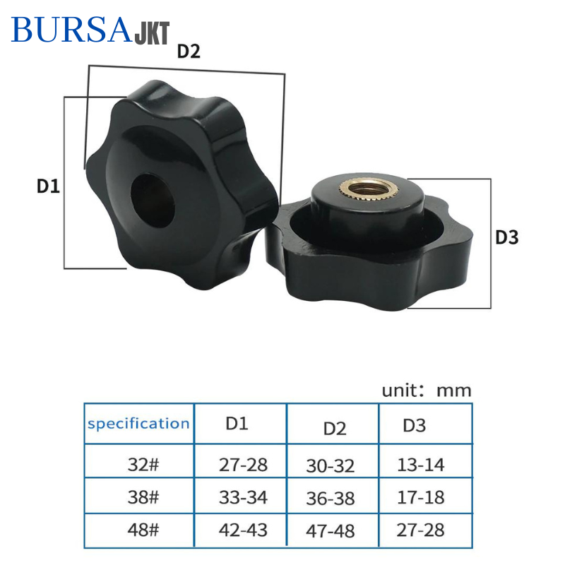 BAUT KEPALA HANDLE KNOB FEMAIL THREAD SCREW KNOB DRAT TEMBUS M5 M6 M8 ...