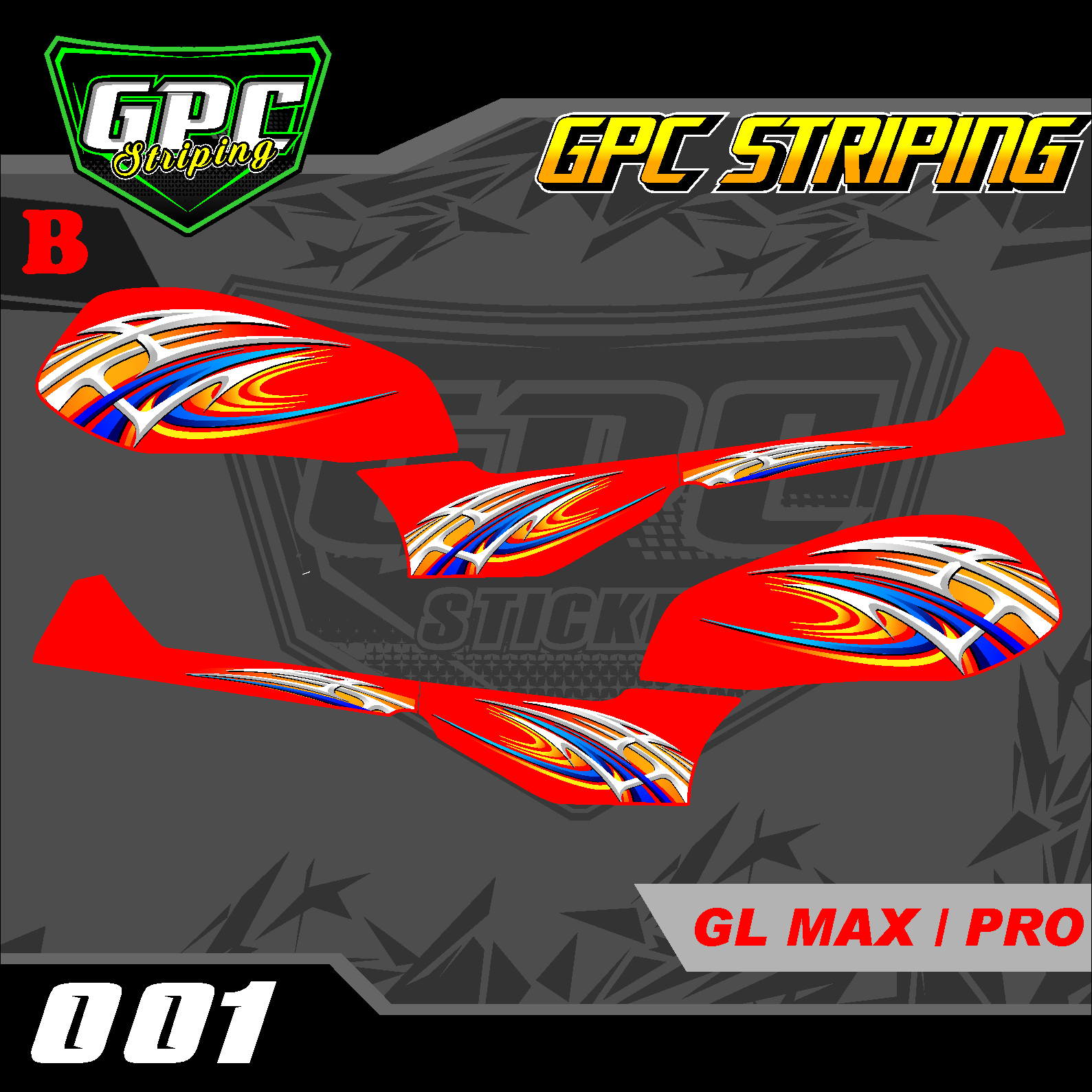 Sticker Stiker Striping Variasi List Motor Honda GL PRO MAX Grafis 001 ...