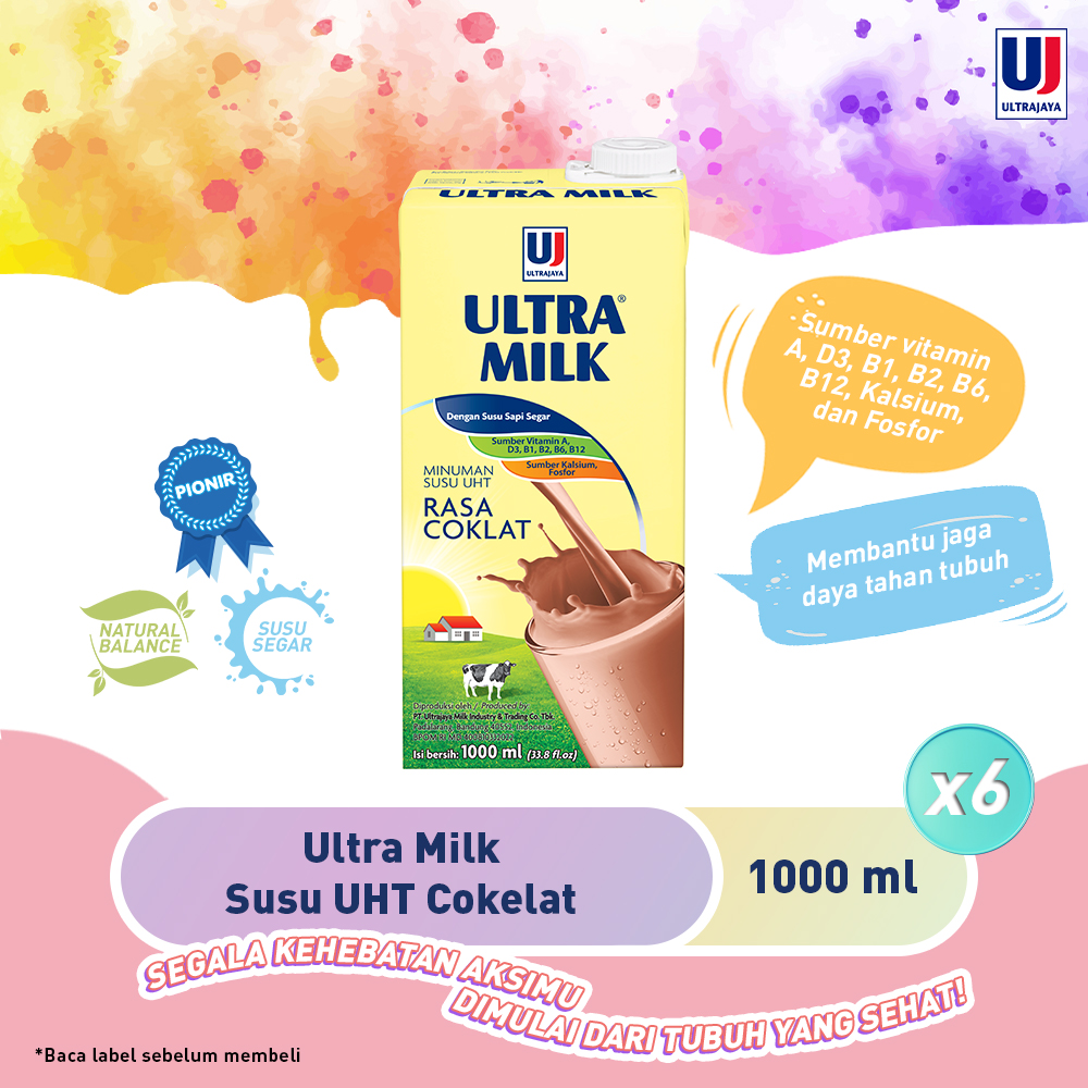 [Paket isi 6] Ultra Milk Susu UHT Cokelat 1L | Lazada Indonesia