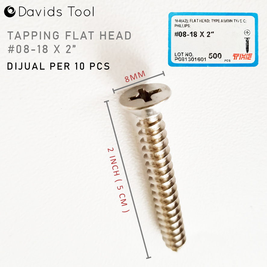 Sekrup Stainless Skrup Kayu Aluminium Tapping Flat Head Lazada Indonesia