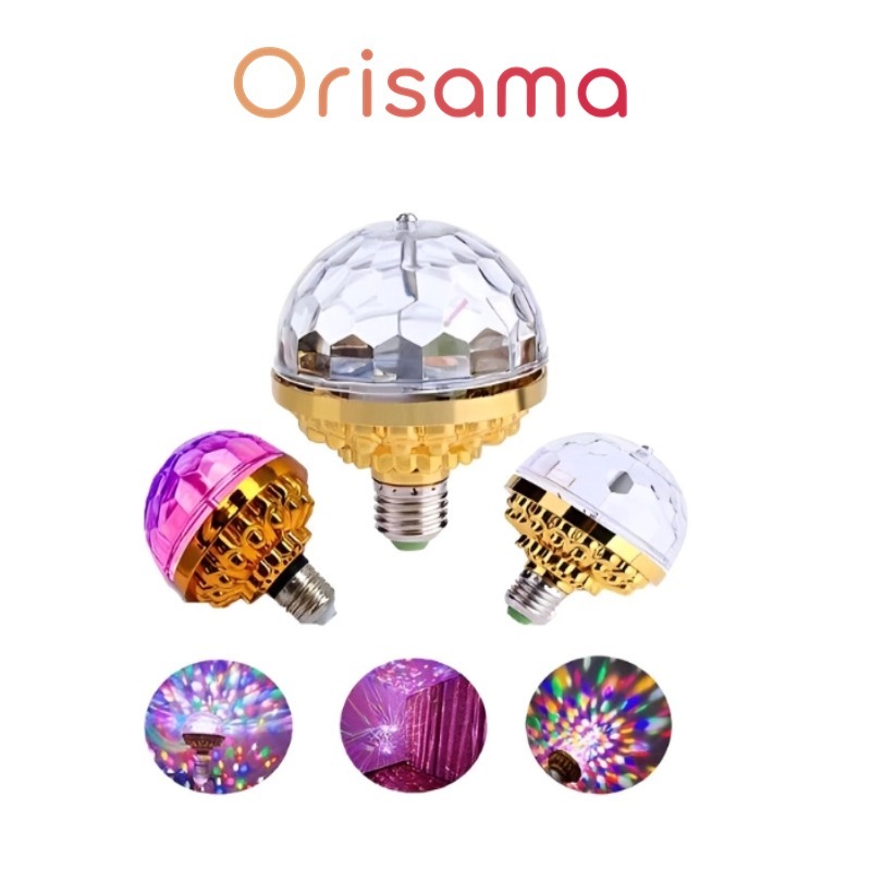 LAMPU DISCO PUTAR 7 WARNA / Bohlam Lampu Disco Magic Ball RGB / Lampu ...