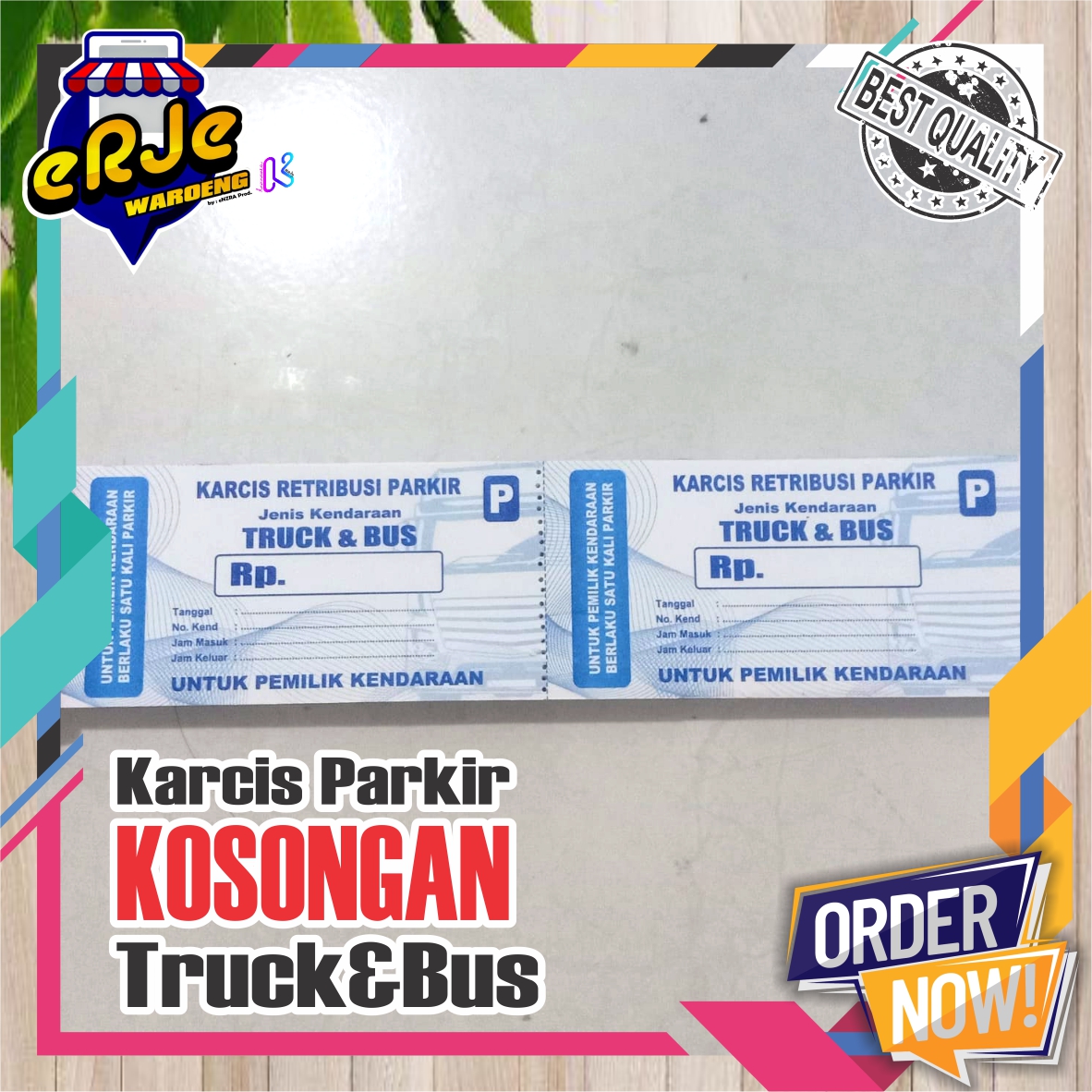 Buku Karcis Parkir/ Kosongan / Motor / Mobil / Truk / Bis / 100 lembar ...