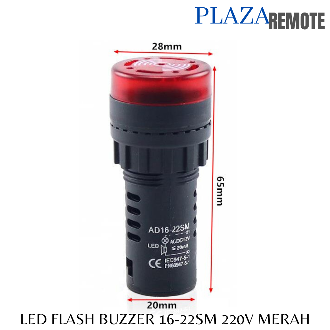 FLASH BUZZER LED ALARM SIGNAL BEEPER AC AD16-22 SM 220V | Lazada Indonesia