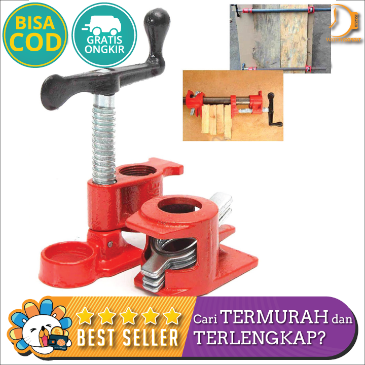 Klem Penjepit Pipa 3/4 Inch Clamp Penjepit Pipa Wood Gluing Pipe Clamp ...