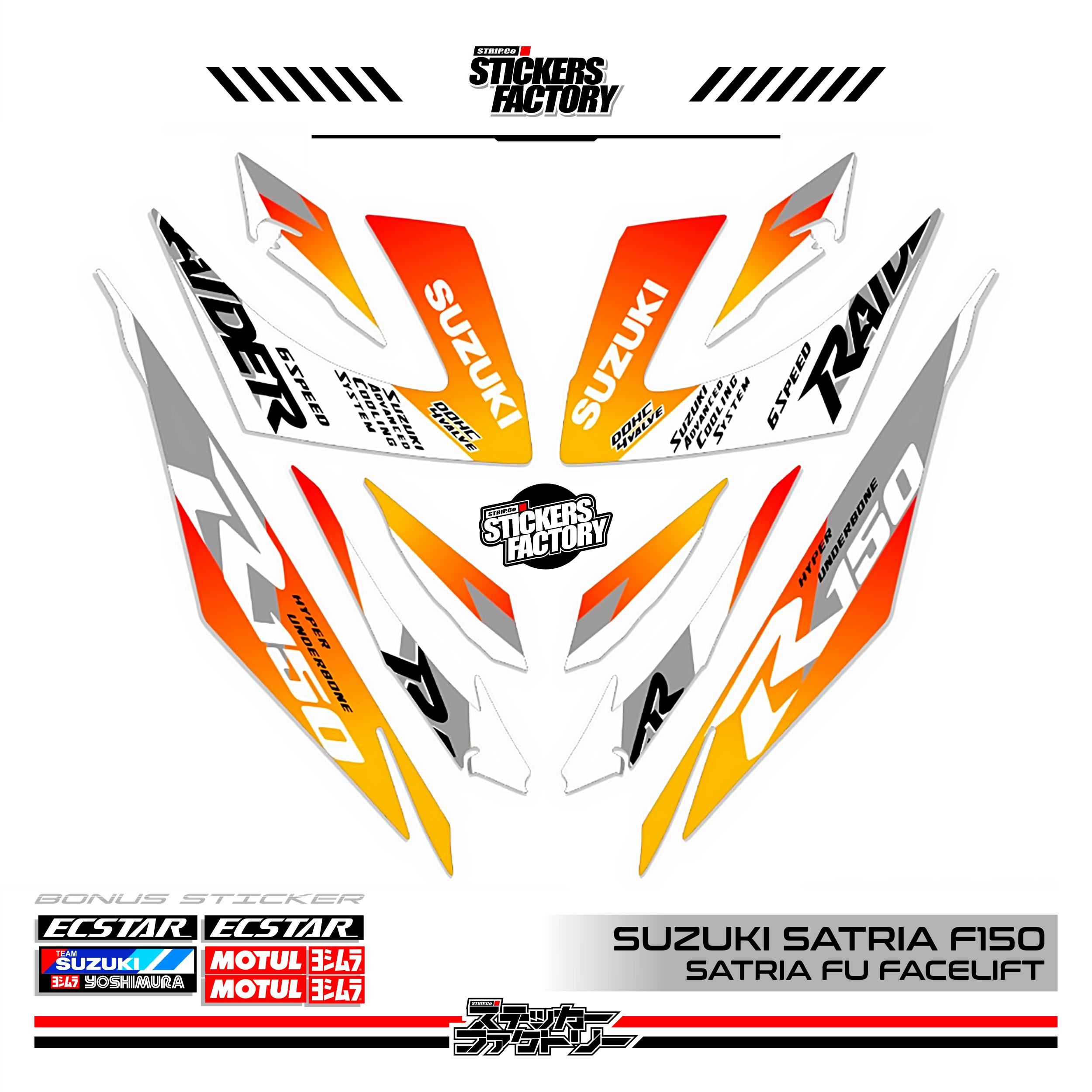 STICKER STRIPING SUZUKI SATRIA F150 FU FACELIFT / MOTIF 3 / SUZUKI ...