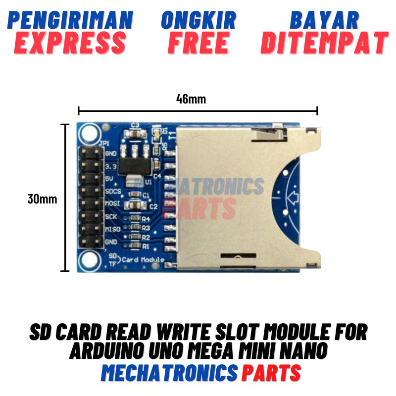 Sd Card Read Write Slot Module For Arduino Uno Mega Mini Nano Lazada