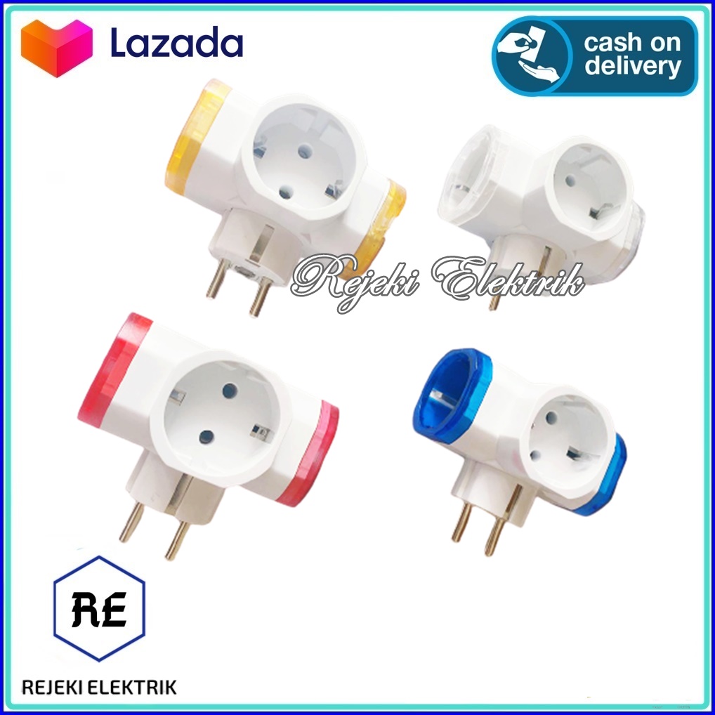 Steker T Arde Warna - Colokan Listrik Cabang 3 - Berbagai Varian Warna ...