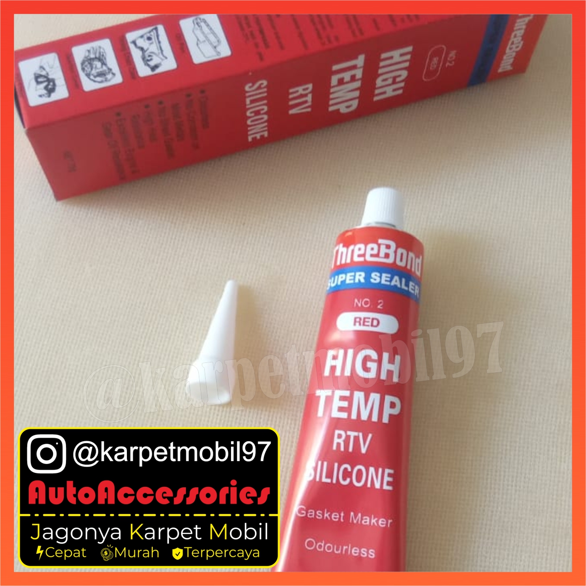Lem Silicone Sealant Theebond Three Bond Lem Super Sealant MERAH ABU 75 ...