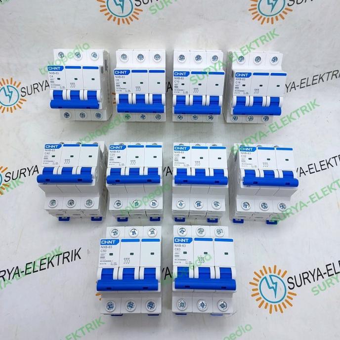 BISA COD mcb chint 3 phase 6 , 10 , 16 , 20 , 25 , 32 ,40 ampere 4.5kA /SAKLAR ON OFF LAMPU ...