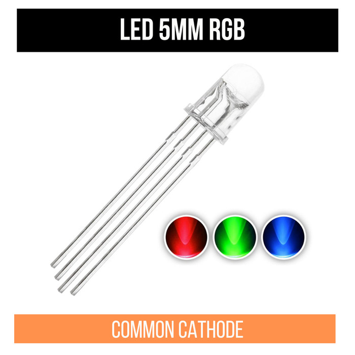 LED RGB 5mm 5 mm Common Cathode Katode Katoda Clear Transparan | Lazada ...