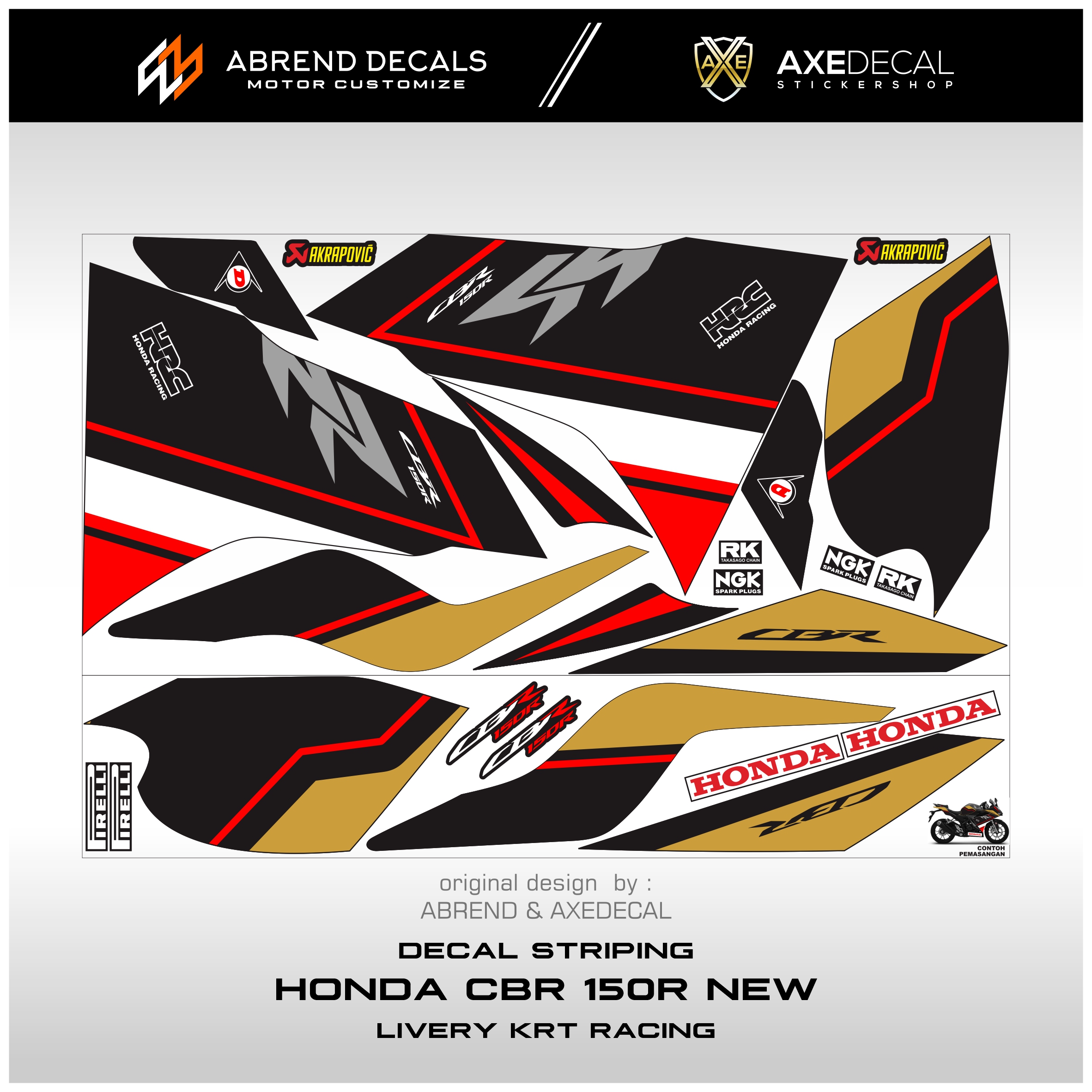 Striping CBR 150 R New Livery KRT Racing / Stiker Motor Honda CBR K45R ...