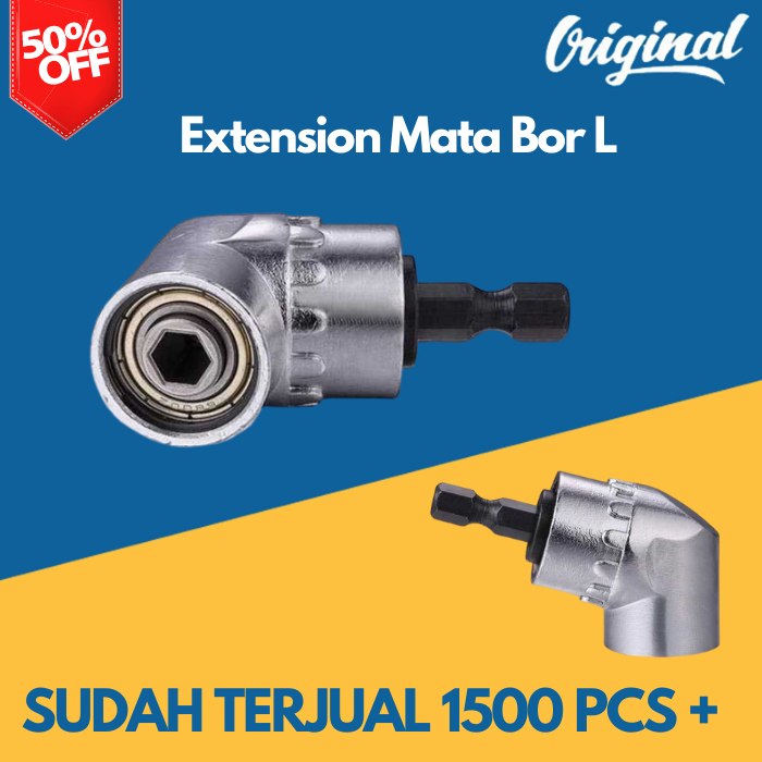 Extension Mata Bor L Angle 1/4inch Hex Bit Socket Alat Support Bantu ...
