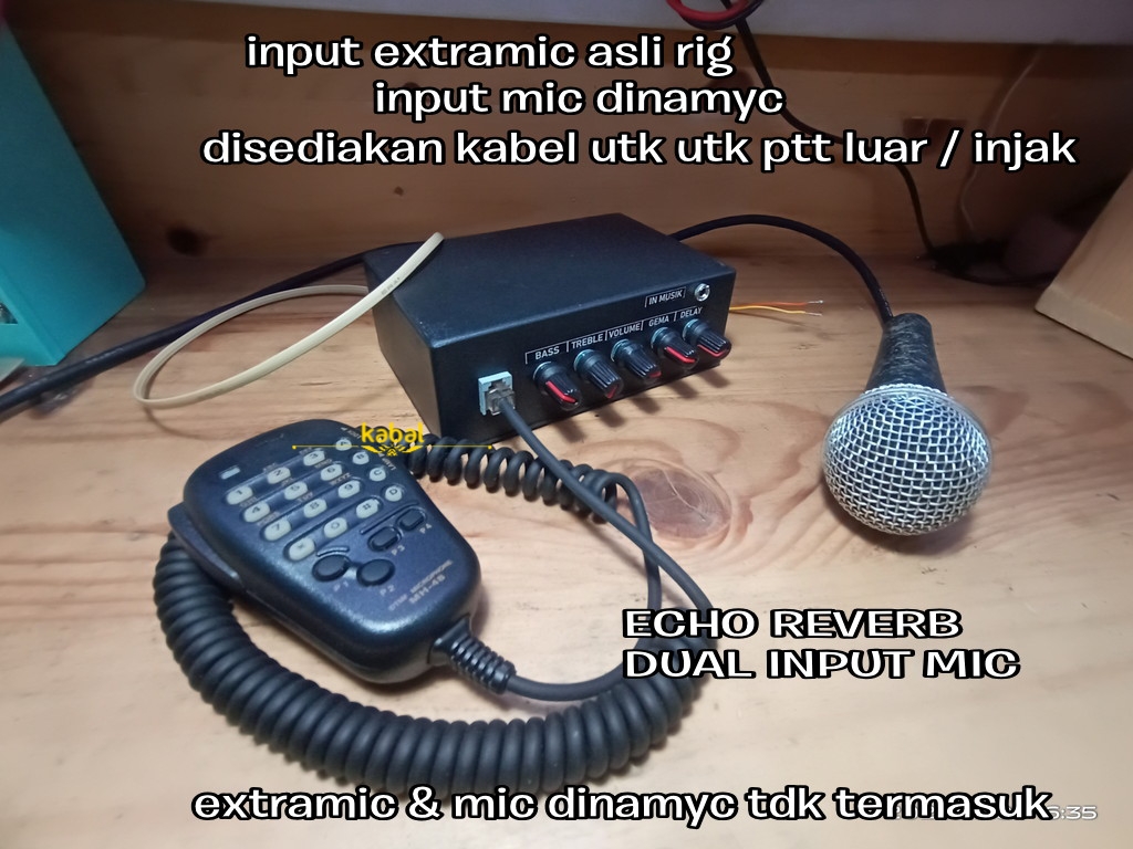 ECHO REVERB DUAL INPUT MIC RADIO RIG ICOM KENWOOD ALINCO YAESU RIG MINI ...