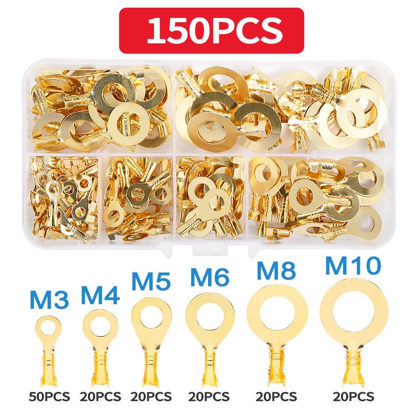 150pcs Terminal Skun Bulat/M3-M10 Skun Sekun/Bulat Ring/Skun Ring Baut ...