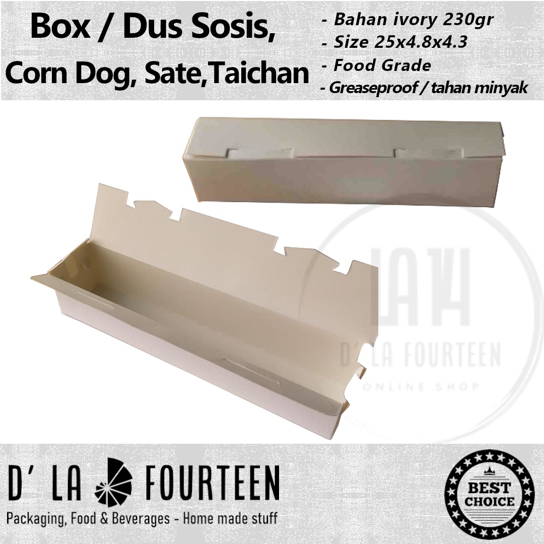 Box Sosis, Box Corndog, Box Taichan IVORY uk 25x4,8x4,3cm isi 50pcs ...