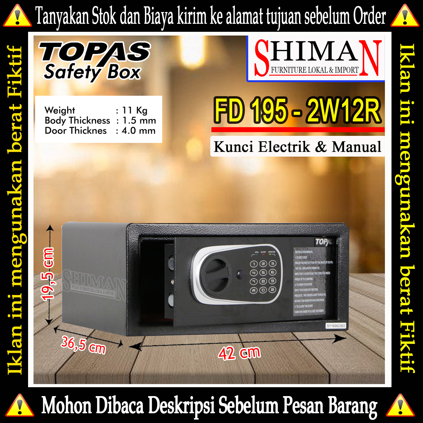 Safety Box Digital Besi FD 195 TOPAS | Lazada Indonesia