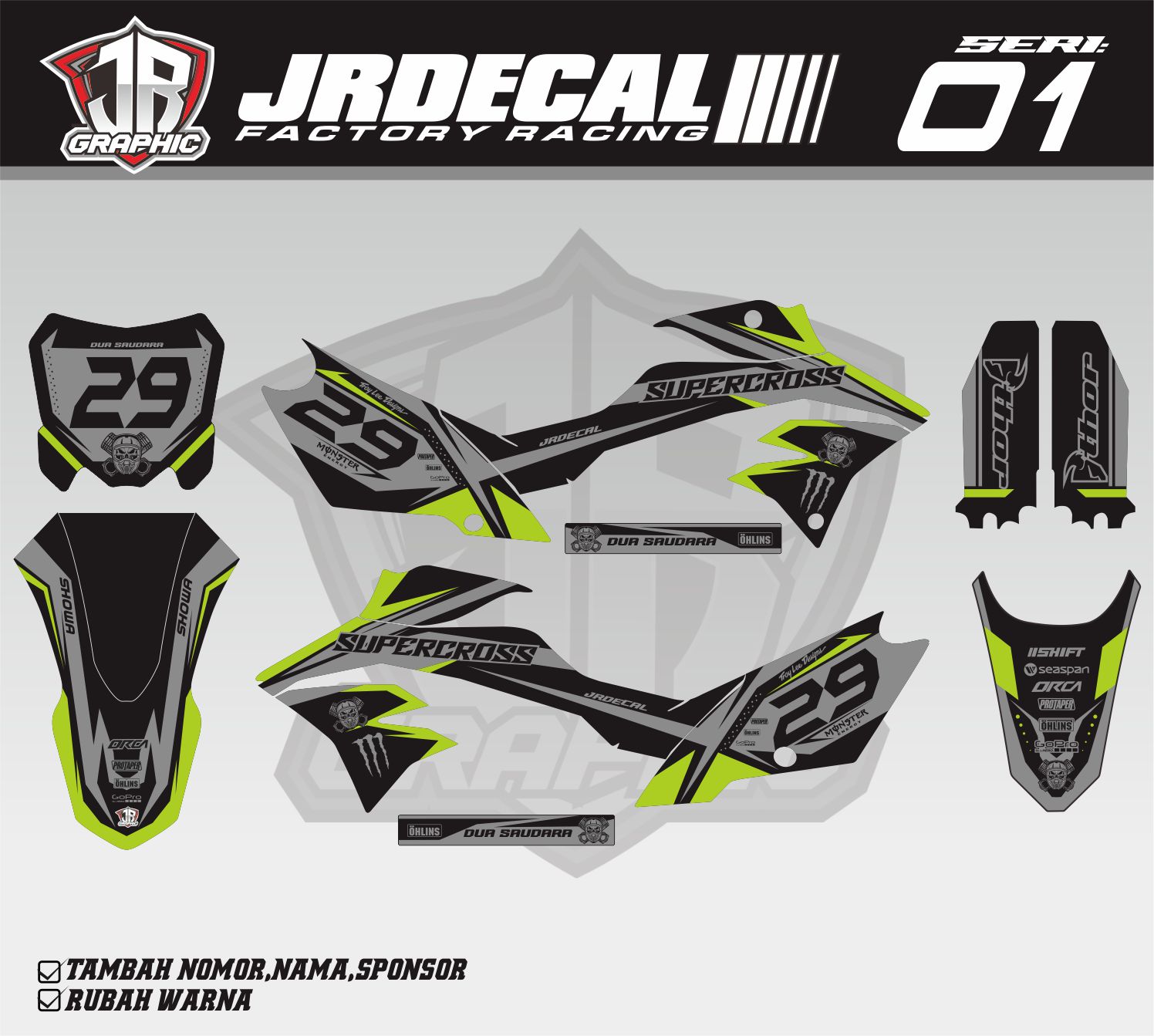 DECAL D-TRACKER 150 SIMPLE KEREN- DEKAL KAWASAKI DTX SUPERMOTO-DEKAL ...