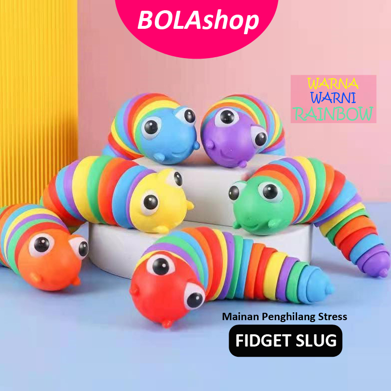 Mainan Fidget Slug Ulat Siput Finger Slug Toys Refleksi Penghilang ...