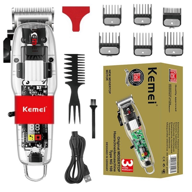 Mesin Cukur Rambut barber transparan hair clipper KEMEI NG 108 | Lazada ...