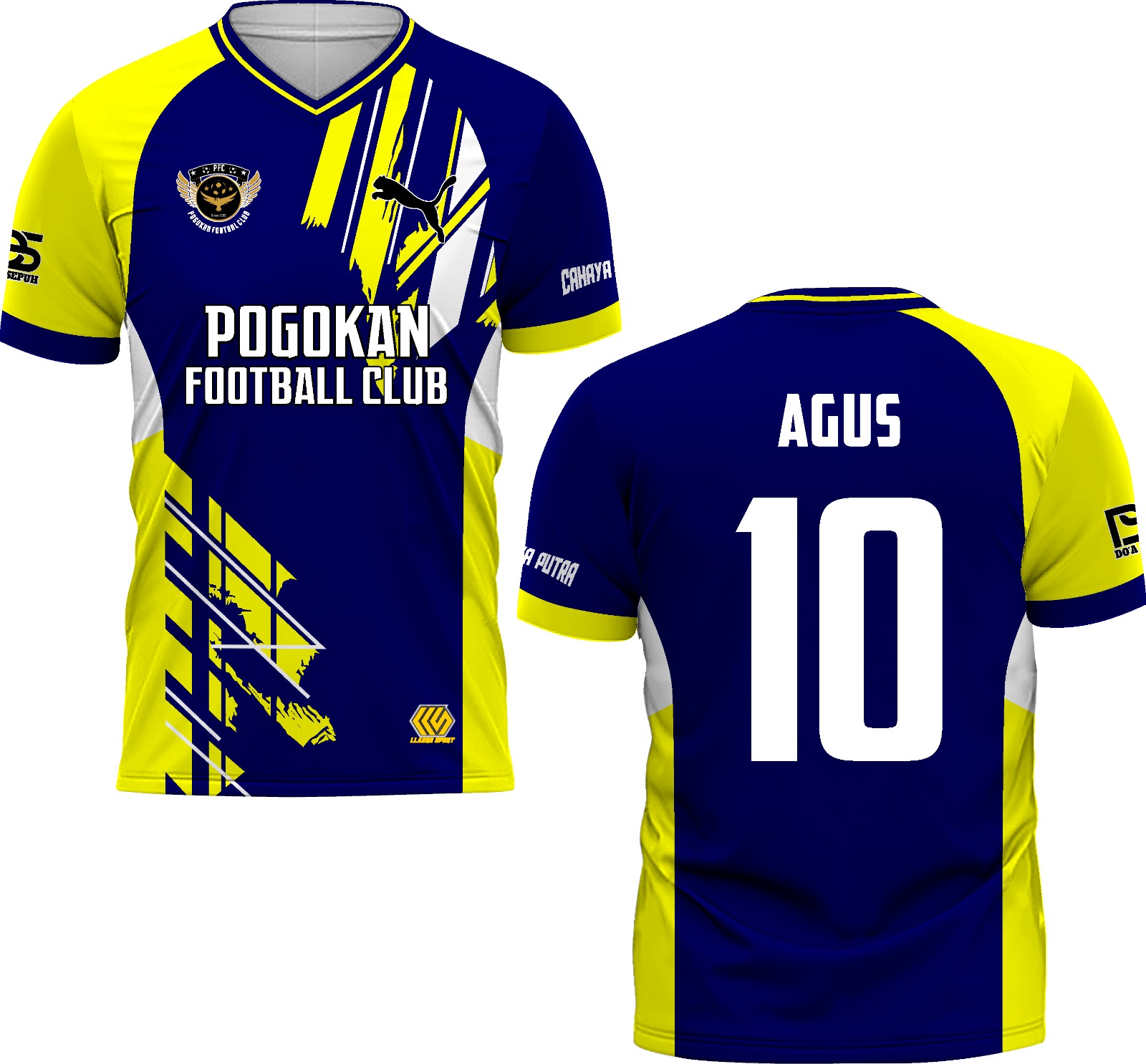 Jersey Bola/Futsal Navy Kuning Free Nameset dan Logo | Lazada Indonesia