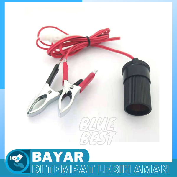 BERGARANSI - COD TERMINAL CLIP ON AKI MOBIL PLUG POWER SOCKER 12V 1.5M ...