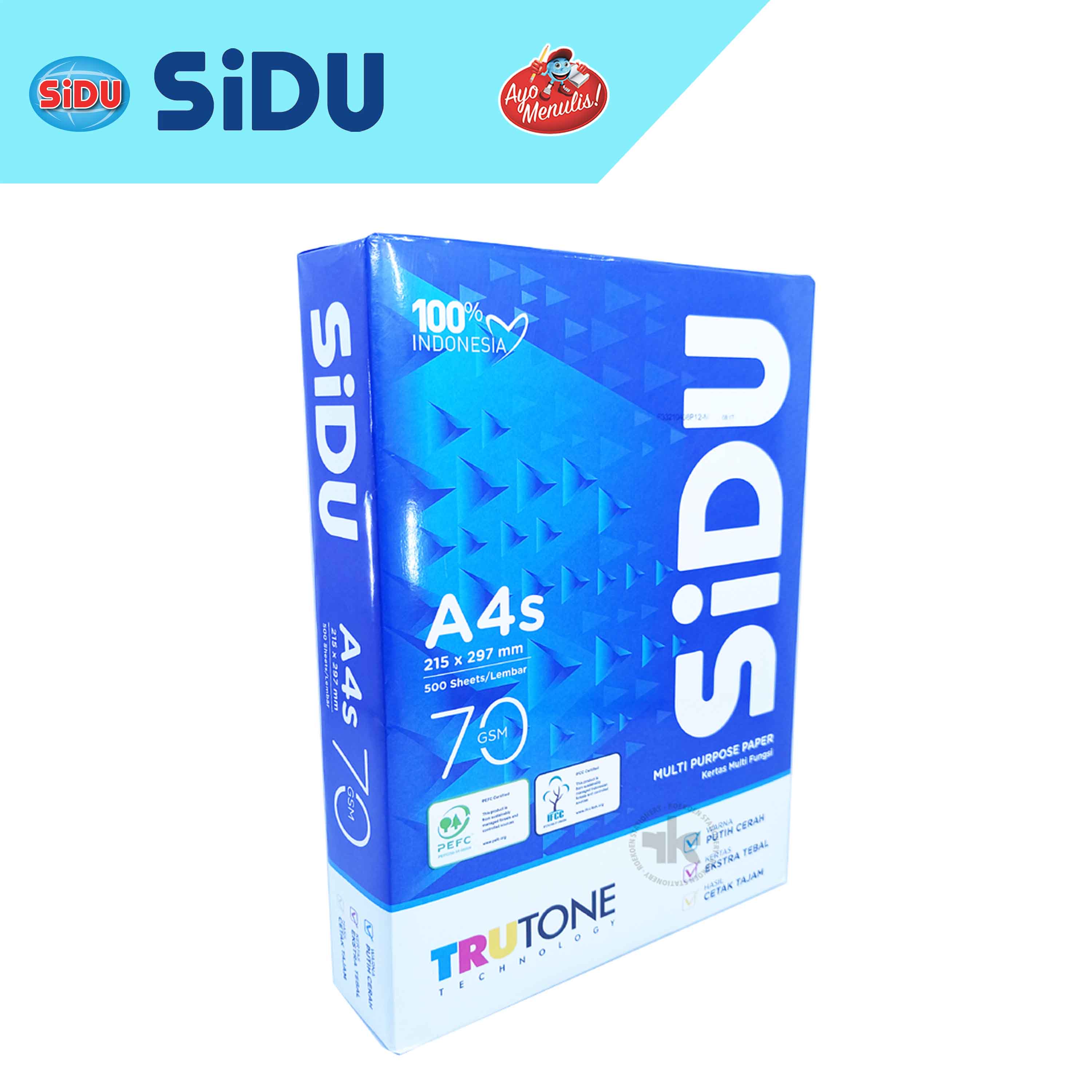 Sidu Kertas Fotocopy HVS A4s 70gsm (500 lembar) | Lazada Indonesia