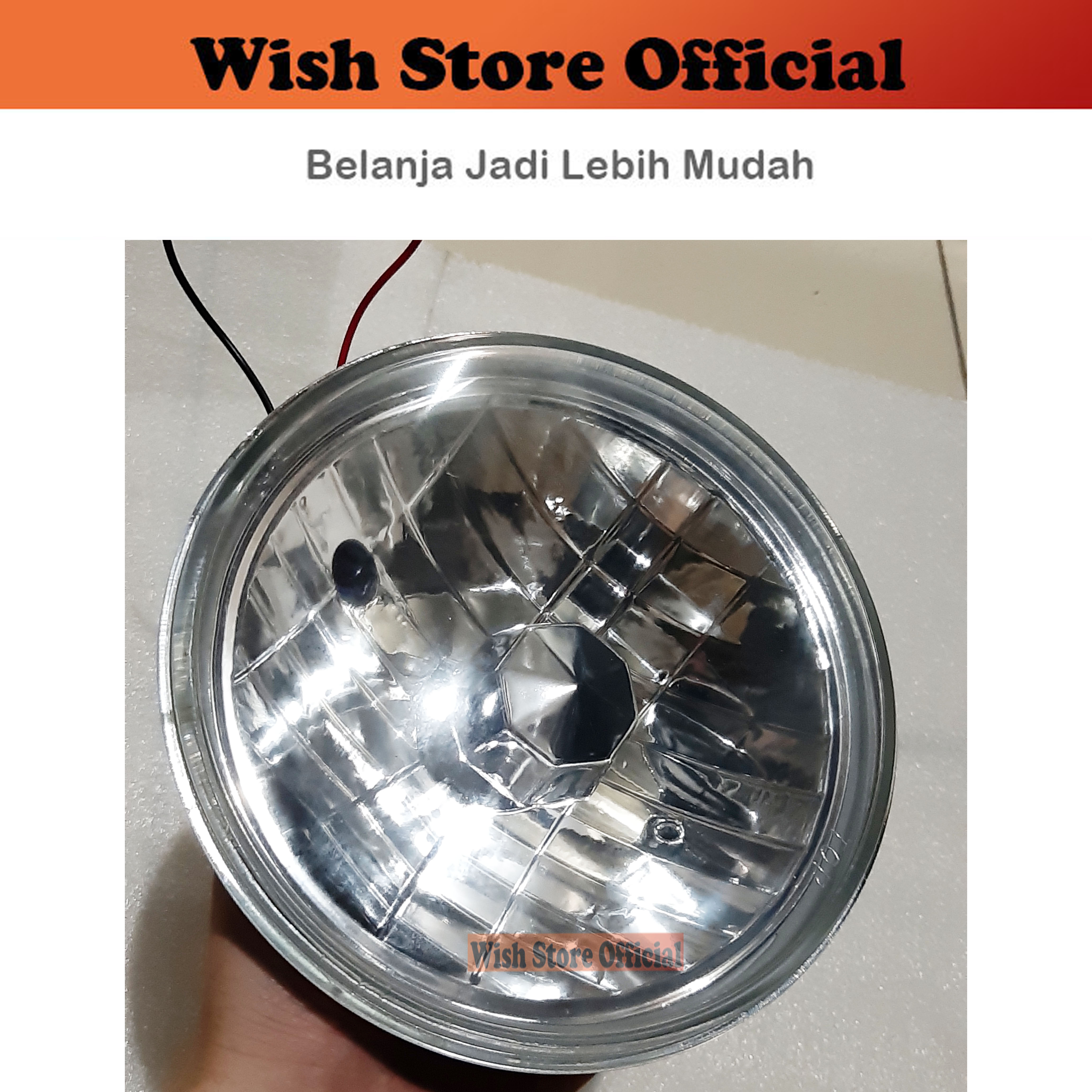 HEADLAMP LAMPU BESAR DEPAN HEAD LAMP UTAMA Universal Motor Mobil Bulat ...