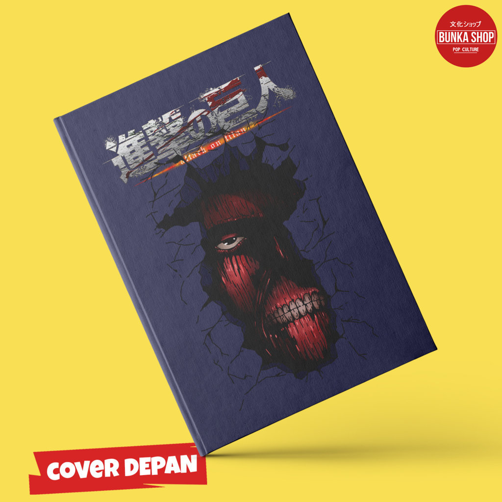 Notebook Anime Shingeki no Kyojin SNK AOT Wall Titan Hardcover A5 Buku ...