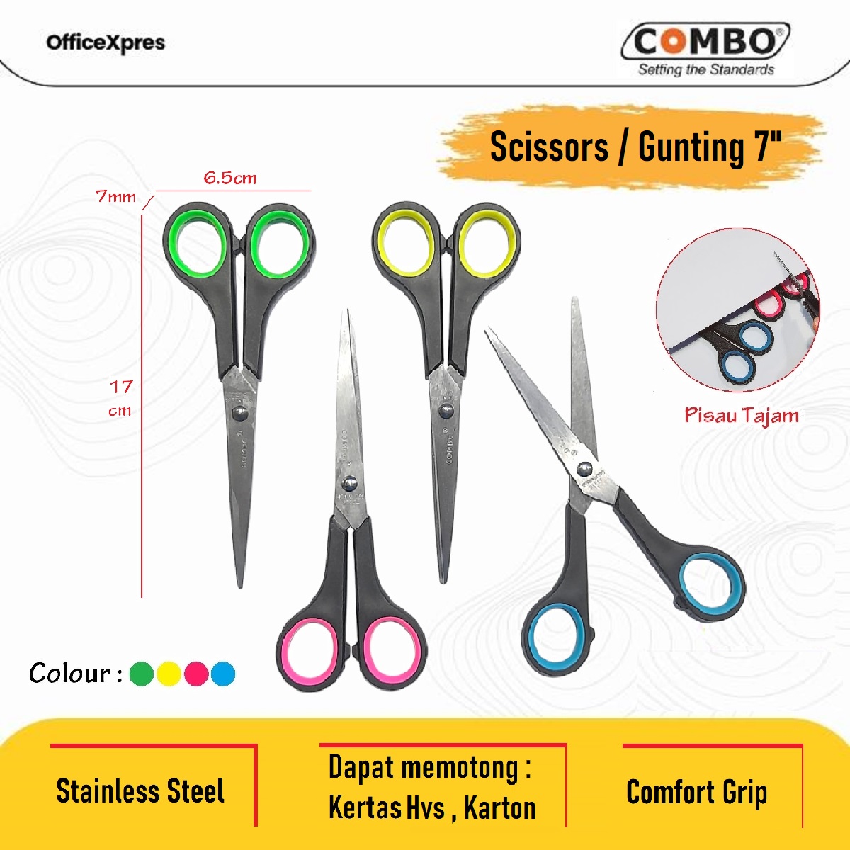 Gunting Kertas 7 Inch (17cm) / Gunting Besar / Gunting Renceng ...