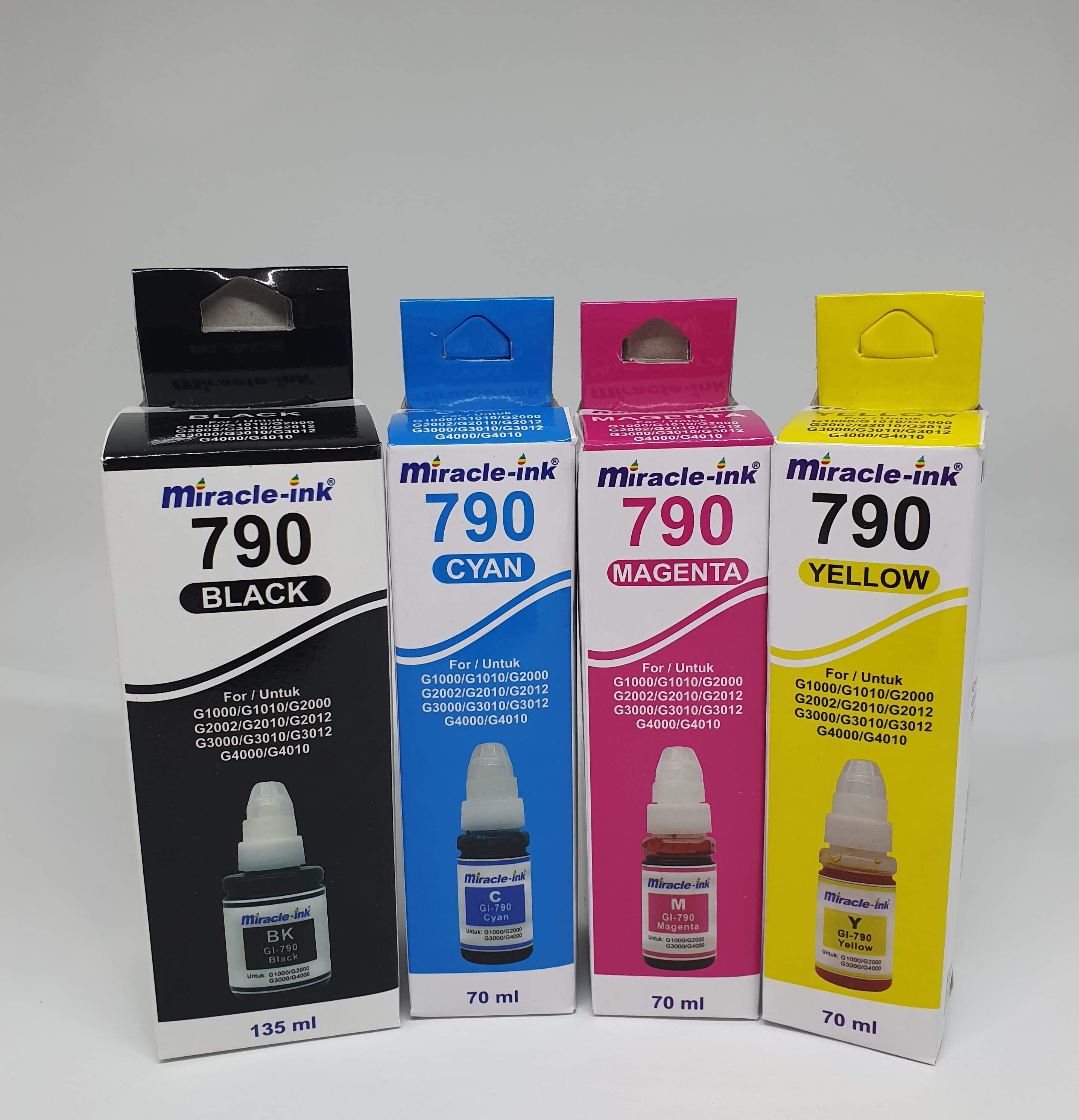 Tinta printer Miracle Ink 790 Canon G-series 4 warna untuk Canon-Tinta ...