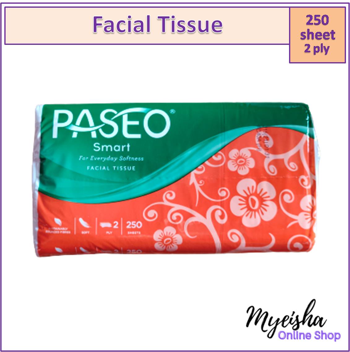 Tissue PASEO Luxuriously Soft Facial Tissue 250 sheet / Tissue Tisu ...