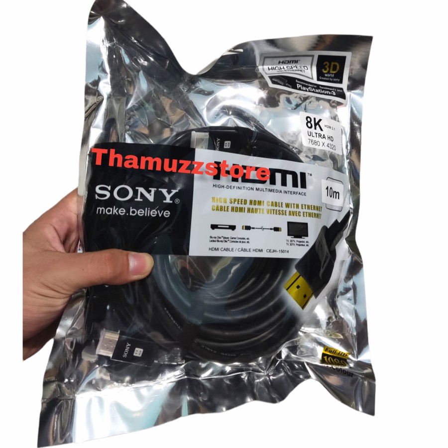 Cable HDMI SONY High Premium 8K V2.1 10 Meter - KABEL HDMI SONY 10M | Lazada Indonesia